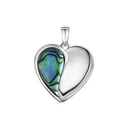 Ketten-Anhänger Vivance "925-Sterling Silber rhodiniert Abalone" Schmuckanhänger Gr. ONE-SIZE, Silber 925 (Sterlingsilber), 4,3 g, blau Damen