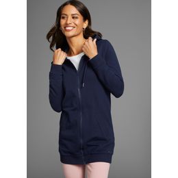 Kapuzensweatjacke Laura Scott Gr. 32/34, blau (marine) Damen Sweatjacken lang