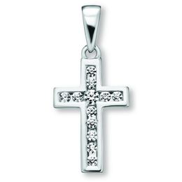 Ketten-Anhänger ONE ELEMENT "Zirkonia Kreuz Anhänger aus 925 Silber" Schmuckanhänger Gr. Silber 925 (Sterlingsilber), silberfarben (silber) Damen Silber Schmuck