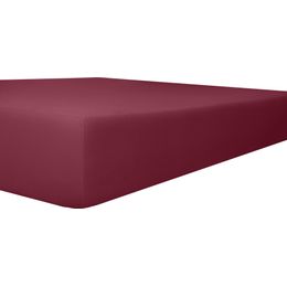 Spannbettlaken kneer "Vario-Stretch-Topper" Laken Gr. B/L: 200cm x 200cm, Jersey-Modal, 200 x 200cm 4-12cm, rot (burgund) mit Tunnelsaum