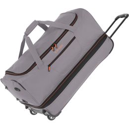 Reisetasche Travelite "BASICS, 70 cm, grau/orange" Gr. B/H/T: 70cm x 46cm x 37cm, grau (grau-orange) Taschen Duffle Bag Sporttasche mit Trolleyfunktion und Volumenerweiterung