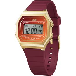 Ice Watch Chronograph ICE-WATCH "ICE digit retro sunset - Small" Armbanduhren dunkelrot Damen Quarzuhr, Armbanduhr, Damenuhr, digital, Silikonarmband, Stoppfunktion