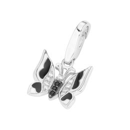 Charm-Einhänger Giorgio Martello MILANO "Schmetterling, Silber 925" Charms schwarz Damen