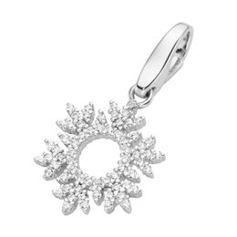 Charm-Einhänger Giorgio Martello MILANO "Eiskristall mit Zirkonia, Silber 925" Charms weiß Damen