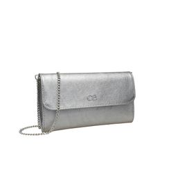 Clutch Collezione Alessandro "Eleganz" Gr. B/H/T: 26cm x 15cm x 5cm one size, silberfarben (silber) Damen Taschen aus Leder, mit separaten Fächern