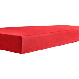 Spannbettlaken kneer "Vario-Stretch-Topper" Laken Gr. B/L: 200cm x 200cm, Jersey-Modal, 200x200cm 4-12cm, rot mit Tunnelsaum