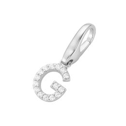 Charm Buchstabe Giorgio Martello MILANO "Buchstabe G, Zirkonia Steine, Silber 925" Charms weiß Damen