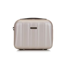 Handgepäckkoffer Wittchen "CRUISE LINE" Gr. 11 l, beige Koffer Black Textured Polycarbonate Travel Cosmetic Case Wittchen