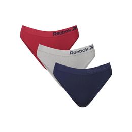 Slip Reebok "Womens RBK S/Less Briefs KAMILA" Gr. M, bunt (red/navy/grey) Herren Unterhosen ohne störende Nähte