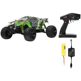 RC-Monstertruck Jamara "Veloce Monstertruck 4WD", grün (grün, schwarz), Fernlenkfahrzeuge, KinderB:32,0cm H:18,0cm, 1:10, 2,4 GHz, mit LED, B:32,0cm H:18,0cm