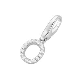 Charm Buchstabe Giorgio Martello MILANO "Buchstabe O, Zirkonia Steine, Silber 925" Charms weiß Damen