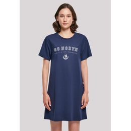 Shirtkleid F4NT4STIC "Go North Knut & Jan Hamburg" Gr. 5XL, blau (lightnavy) Damen Kleider Print