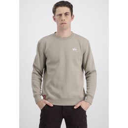 Sweatshirt Alpha Industries "Basic Sweater small Logo" Gr. S, beige (vintage sand) Herren Sweatshirts