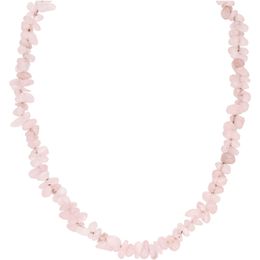 Perlenkette PURELEI "Schmuck Geschenk Rose Quarz, 23381" Halsketten Gr. Edelstahl, L: 40cm, bunt (gelbgoldfarben-rosa) Damen mit Rosenquarz