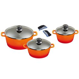 Topf-Set King Töpfe orange mit gratis Henkelpads, Induktion