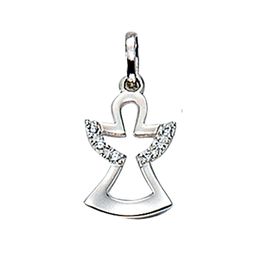 Adelia´s Charm-Einhänger ADELIA´S "925 Silber Charms Anhänger Engel" silberfarben (silber) Damen mit Zirkonia Silberschmuck für