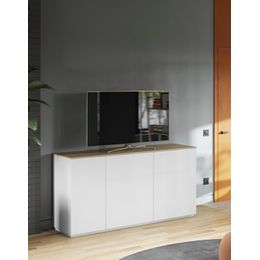 Sideboard TemaHome "Join" Sideboards Gr. B/H/T: 160cm x 84cm x 50cm, weiß (weiss/eichefurnier) Kommode mit viel Stauraum, Breite 160 cm