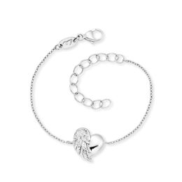 Armband Herzengel "Schmuck Geschenk, Armkette, Herzflügel, HEB-HEARTWING, HEB-HEARTWING-G" Armbänder Gr. Silber 925 (Sterlingsilber), silberfarben Mädchen