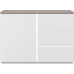 Sideboard TemaHome "Join" Sideboards Gr. B/H/T: 120cm x 84cm x 50cm, 3 St., weiß (weiss/nussbaumfurnier) Kommode mit viel Stauraum, Breite 120 cm