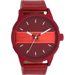 Quarzuhr Oozoo "C11231" Armbanduhren rot (dunkelrot) Herren Armbanduhr, Herrenuhr