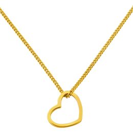 Kette mit Anhänger MODABILÉ "Schmuck Geschenk Silber 925 Halsschmuck Halskette Heart Herz" Halsketten Gr. Silber 925 (Sterlingsilber), L: 50cm B: 1,2mm, goldfarben (gelbgoldfarben) Damen