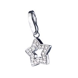 Charm Stern Giorgio Martello MILANO "Stern mit Zirkonia, Silber 925" Charms silberfarben (silber) Damen