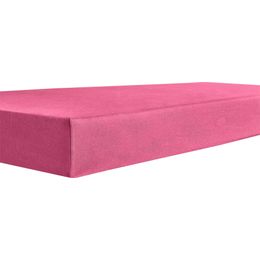 Spannbettlaken kneer "Vario-Stretch-Topper" Laken Gr. B/L: 200cm x 200cm, Jersey-Modal, 200x200cm 4-12cm, rosa (flamingo) mit Tunnelsaum