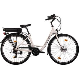 E-Bike HOLLANDIA "Zagon" E-Bikes Gr. 44cm, 28 Zoll (71,12cm), weiß Pedelec, Elektrofahrrad für Damen u. Herren