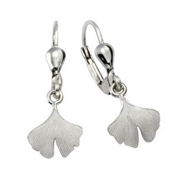 Paar Ohrhänger Vivance "925/- Sterling Silber Ginkgo" Ohrringe Gr. ONE-SIZE, Silber 925 (Sterlingsilber), weiß Damen