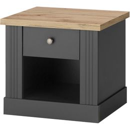 Nachtkommode Home Affaire "WESTMINSTER", grau (grau dunkel), B:50cm H:46cm T:40cm, Sideboards, mit 1 Schublade