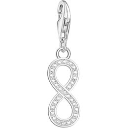 Charm-Einhänger Thomas Sabo "Infinity/Unendlichkeitsschleife mit Zirkoniasteinen, 2171-051-21" Charms bunt (silberfarben-weiß + weiß) Damen mit Zirkonia (synth.)