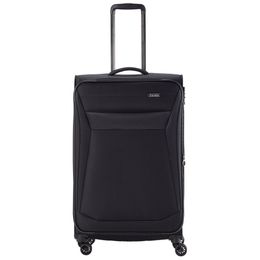 Weichgepäck-Trolley Travelite "CHIOS 4w Trolley L" Gr. B/H/T: 46 cm x 78 cm x 30 cm, schwarz Koffer Reisegepäck Trolley groß Weichschallenkoffer TSA Schloss