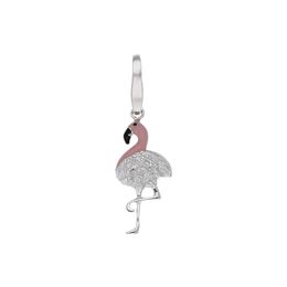 Charm-Einhänger Giorgio Martello MILANO "Flamingo, Silber 925" Charms rosa Damen