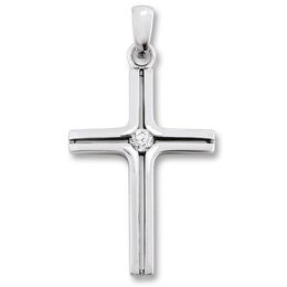 Ketten-Anhänger ONE ELEMENT "Zirkonia Kreuz Anhänger aus 925 Silber" Schmuckanhänger Gr. Silber 925 (Sterlingsilber), silberfarben (silber) Damen Silber Schmuck