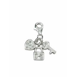 Adelia´s Charm-Einhänger ADELIA´S "925 Silber Charms Anhänger mit Zirkonia" silberfarben (silber) Damen mit Zirkonia Silberschmuck für