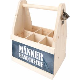 Flaschenkorb contento "Männer Handtasche" Einkaufskörbe bunt (natur/bunt) aus europäischem Holz