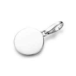 Charm-Einhänger Giorgio Martello MILANO "rundes Plättchen zum Gravieren, Silber 925" Charms silberfarben (silber) Damen