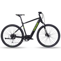 E-Bike Head "e I-Peak II" E-Bikes Gr. 50cm, 28 Zoll (71,12cm), schwarz (black matt/green) Pedelec, Elektrofahrrad für Herren