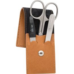 ERBE® Maniküre-Etui ERBE "Taschenetui aus echtem Leder" Nageletuis Gr. B/H/T: 50mm x 100mm x 20mm 3 tlg., braun (cognac) bestückt mit Solinger Premium Stahlwaren