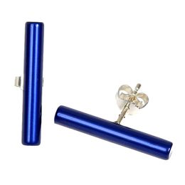 Paar Ohrstecker DeMarie "eloxiertes Aluminium blau" Gr. ONE-SIZE, Metall, blau Damen Ohrringe