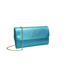 Clutch Collezione Alessandro "Eleganz" Gr. B/H/T: 26 cm x 15 cm x 5 cm one size, blau (türkis) Damen Taschen aus Leder, mit separaten Fächern