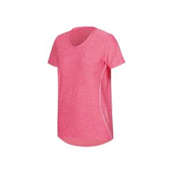 T-Shirt TRIGEMA "TRIGEMA Sportshirt in Melange-Optik", Damen, Gr. XXL, rosa (flamingo), 90% Polyester, 10% Elastan, sportlich, Kurzarm, Shirts