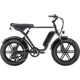 E-Bike GreenStreet "California" E-Bikes Gr. 52cm, 20 Zoll (50,80cm), schwarz Pedelec, Elektrofahrrad für Damen u. Herren, MTB