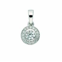 Adelia´s Ketten-Anhänger ADELIA´S "Damen Silberschmuck 925 Silber Anhänger mit Zirkonia Ø 7,4 mm" Schmuckanhänger Gr. mit Zirkonia, Silber 925 (Sterlingsilber), silberfarben (silber) Damen mit Zirkonia Silberschmuck für