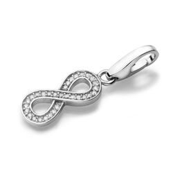 Charm-Einhänger Giorgio Martello MILANO "Infinity (Unendlichkeit) mit Zirkonia, Silber 925" Charms silberfarben (silber) Damen