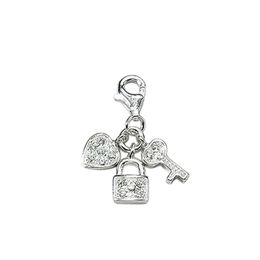 Adelia´s Charm-Einhänger ADELIA´S "925 Silber Charms Anhänger" silberfarben (silber) Damen mit Zirkonia Silberschmuck für