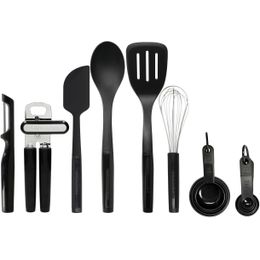 Küchenorganizer-Set KitchenAid, schwarz, H:10,5cm L:35cm T:27,5cm, Kunststoff, Küchenhelfer-Sets, Starter-Set für den täglichen Gebrauch, Nylon, hitzebeständig