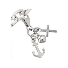 Charm-Einhänger Jobo "Glaube, Liebe, Hoffnung" Charms silberfarben (silber 925) Damen 925 Silber