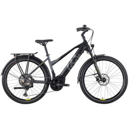 E-Bike HUSQVARNA E-BICYCLES "E-Trekkingbike Pather 2 Damen" E-Bikes Gr. 45cm, 27,5 Zoll (69,85cm), schwarz (black / grey matt) Pedelec, Elektrofahrrad für Damen