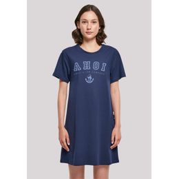 Shirtkleid F4NT4STIC "Ahoi Knut & Jan Hamburg" Gr. 5XL, blau (lightnavy) Damen Kleider Print